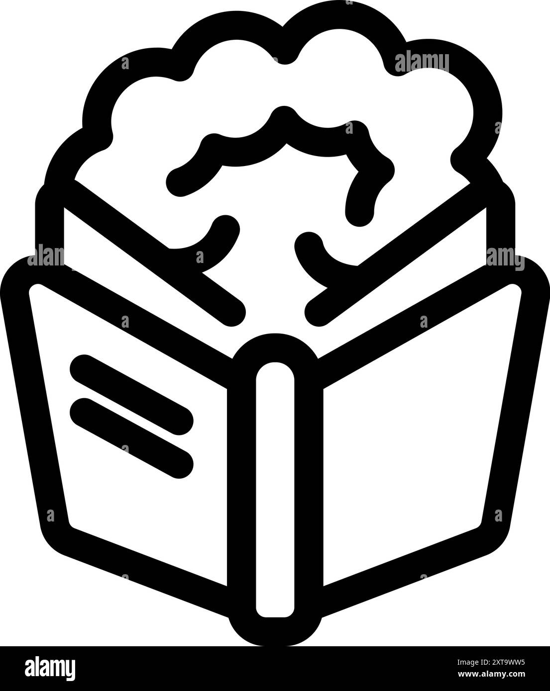 Open book with brain exploding from it representing the power of ...