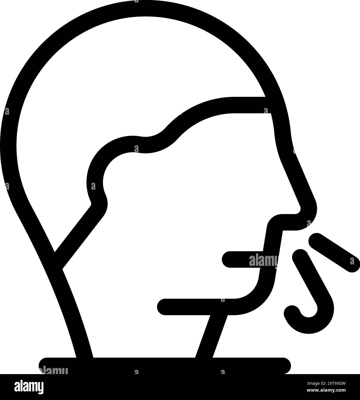 Simple line drawing of a person coughing, potentially spreading germs ...