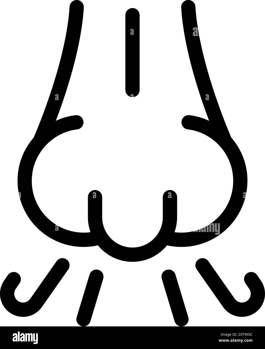 Simple linear icon of a human nose smelling a bad odor Stock Vector ...