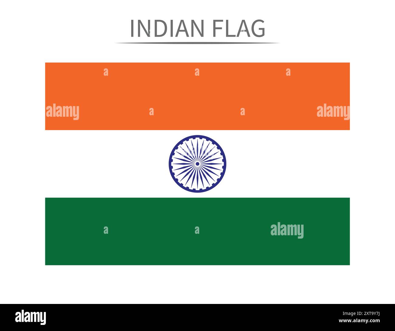 Indian Flag With Ashok Chakra In New Accurate Colors Indian Flag Vector Illustration Stock