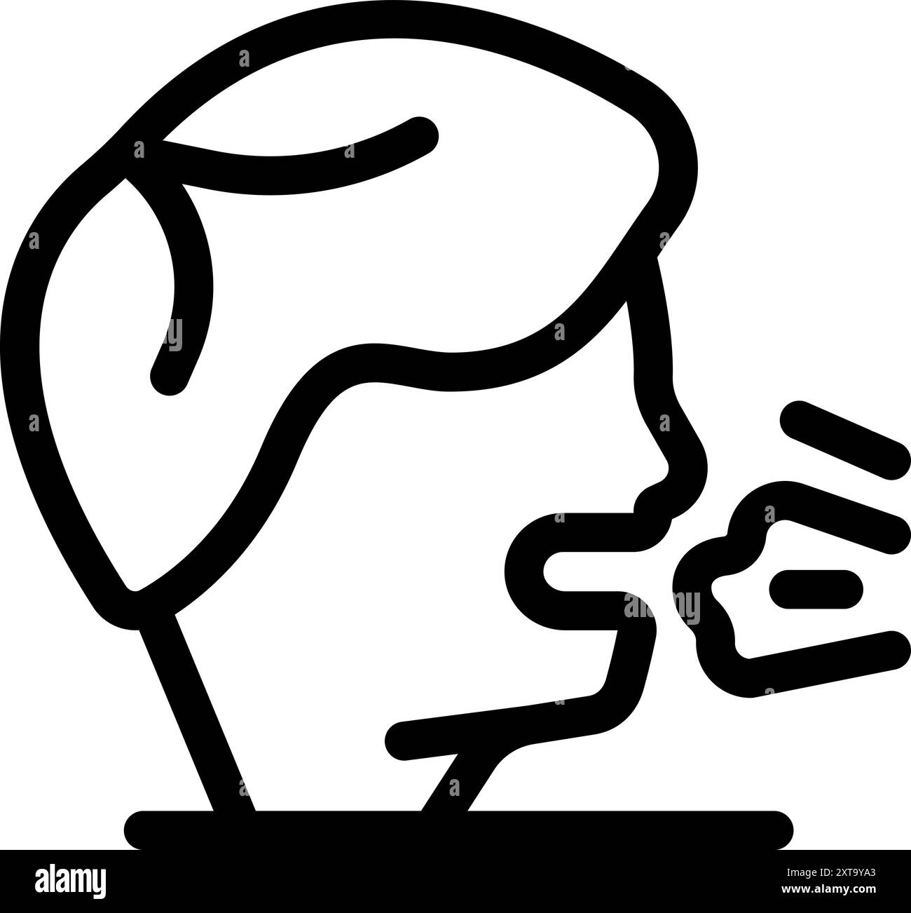 Sick person is coughing with their mouth open, potentially spreading ...