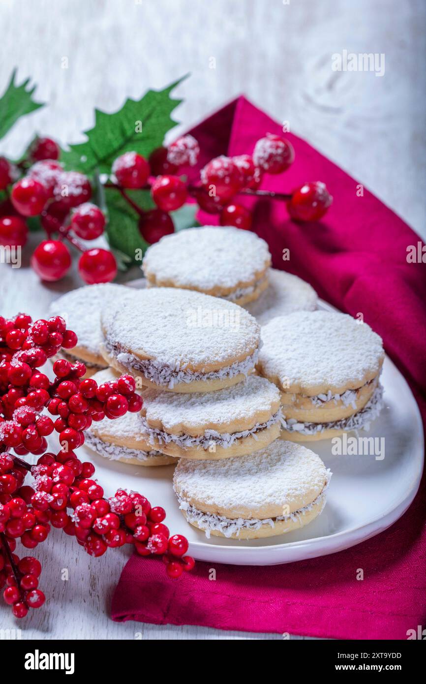 Alfajor, a traditional Latin American cookie made from shortcrust ...