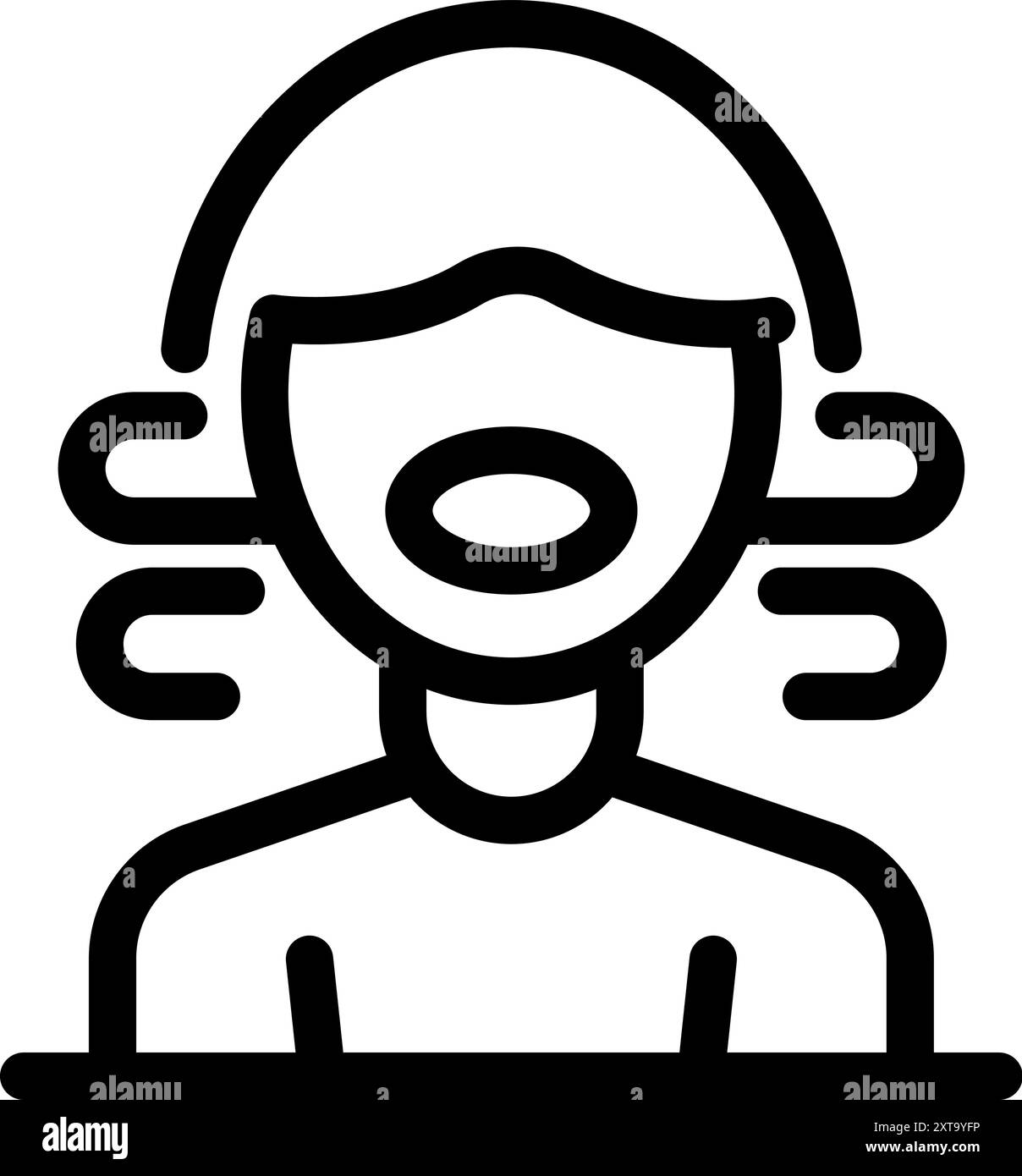 Icon of a lawyer speaking at a courtroom, depicted in a thin line style ...