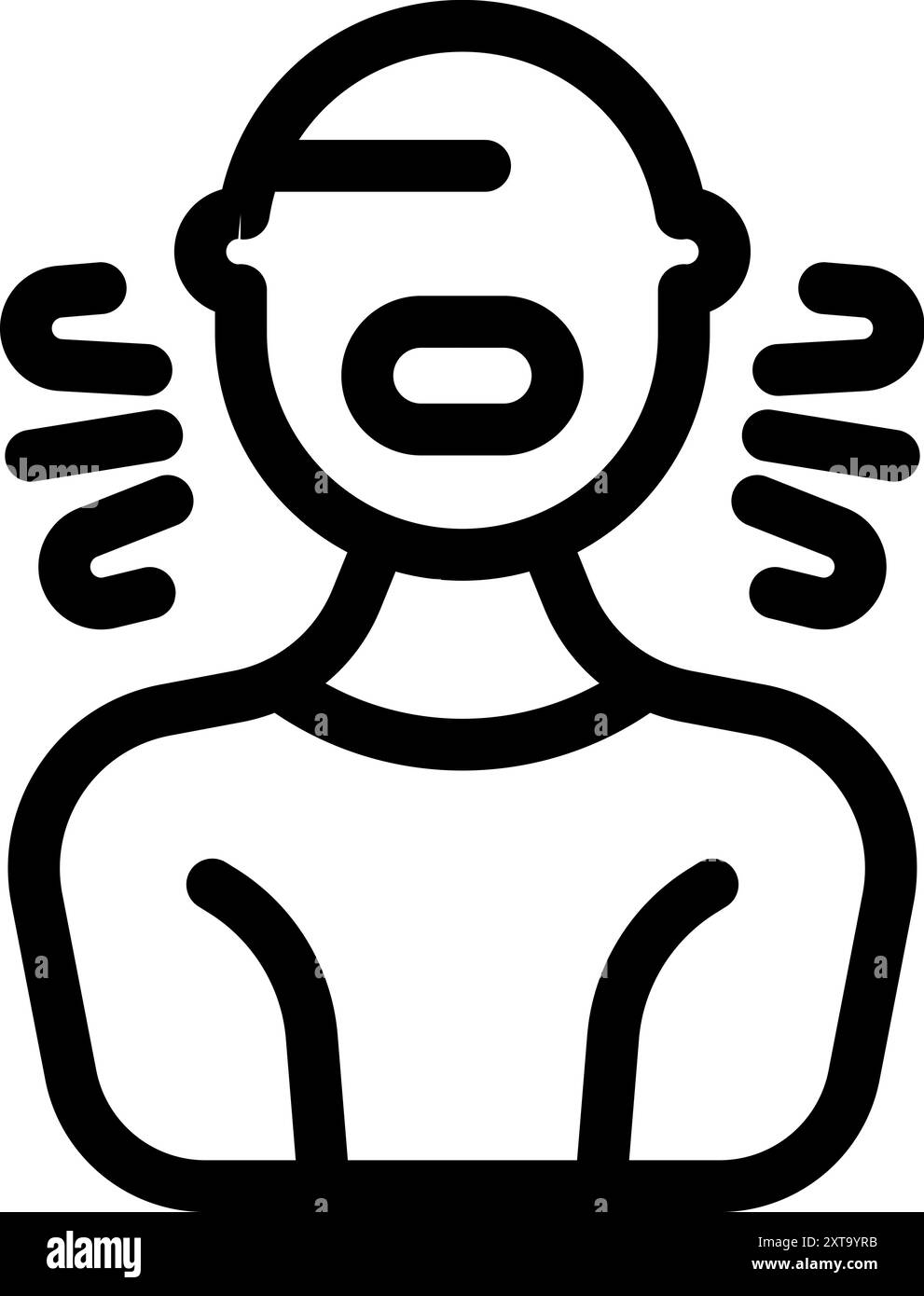 Furious man screaming black background Stock Vector Images - Alamy