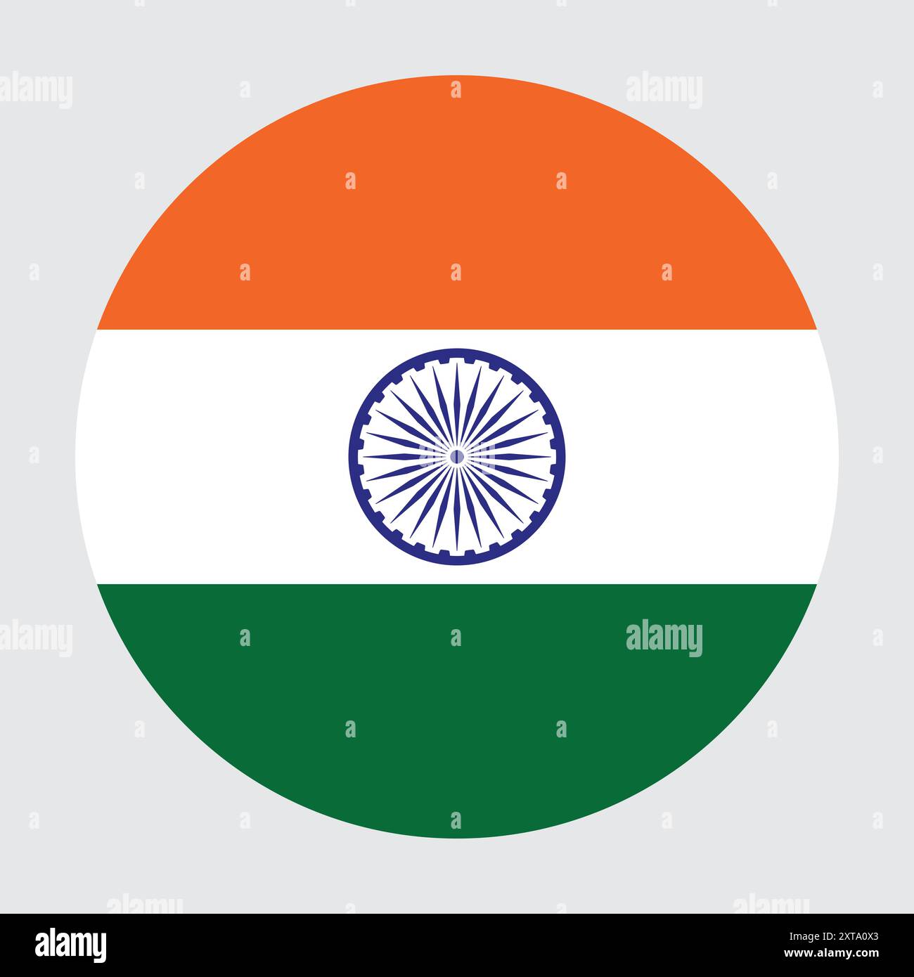 Indian flag vector illustration with new colors in circle style round ...