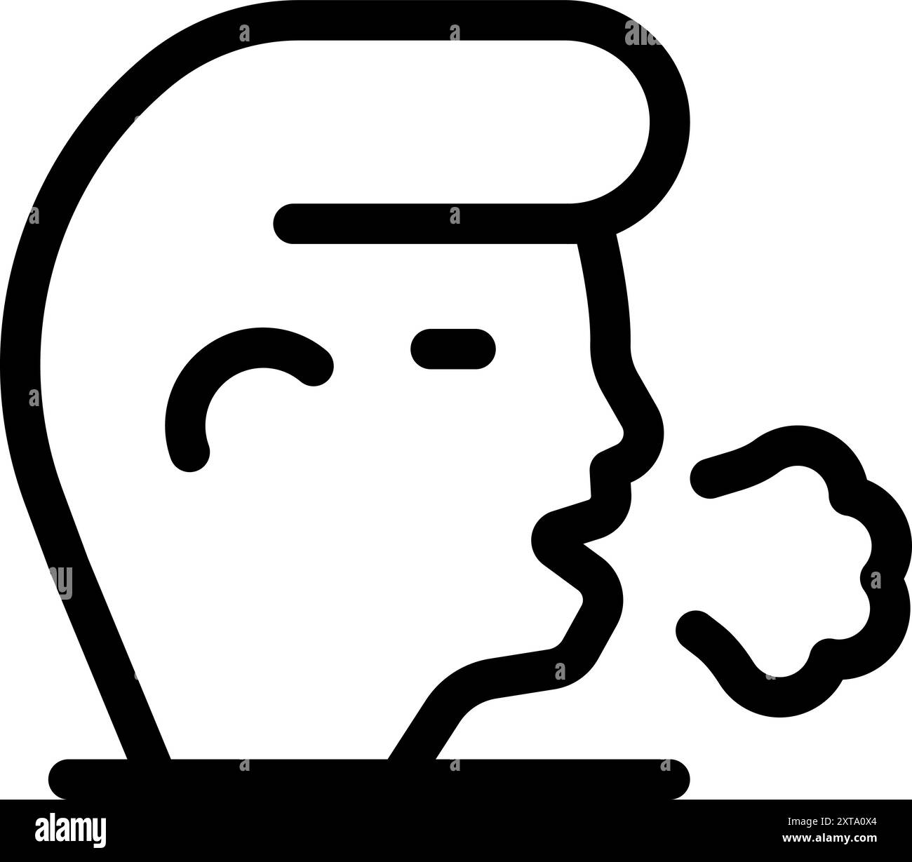 Simple vector of a man blowing air, useful for representing asthma ...
