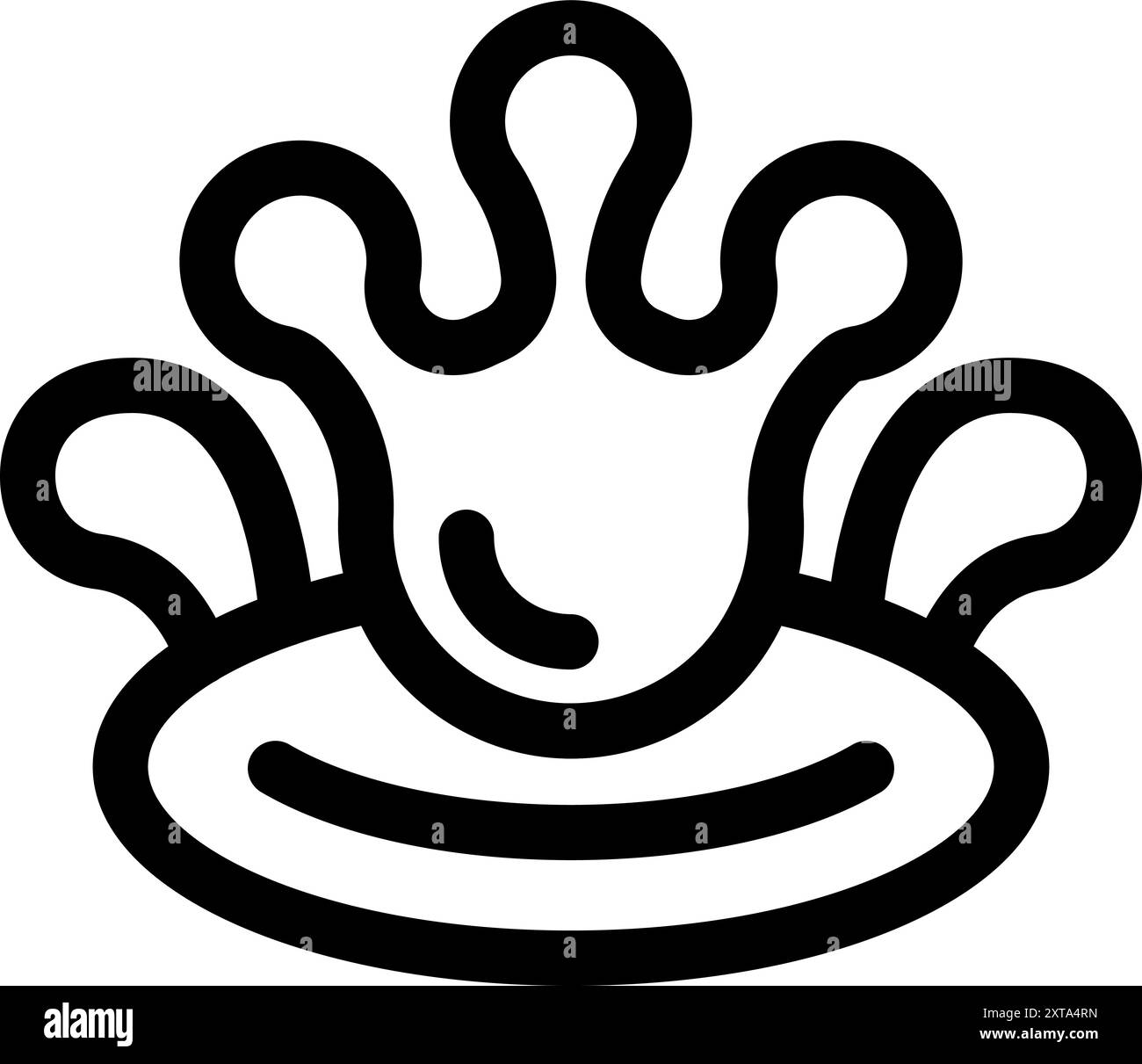 Water splashing making crown shape on water surface icon outline vector ...