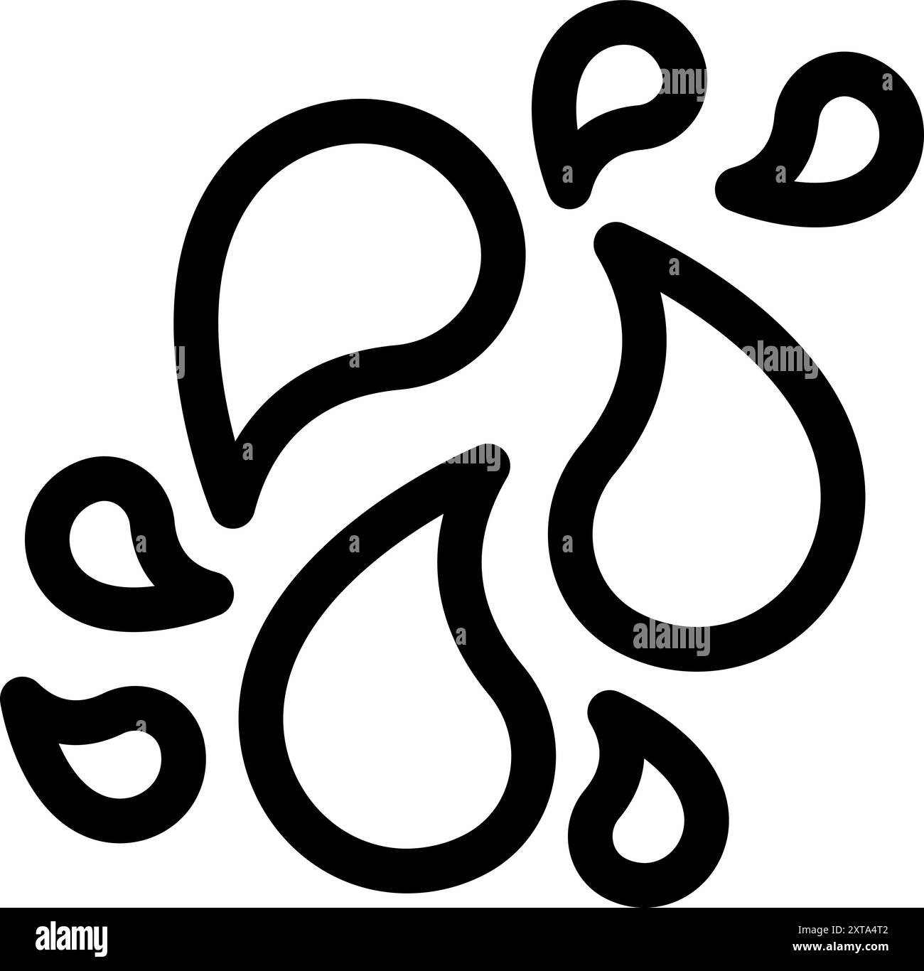 Simple vector illustration of multiple water drops falling down and ...