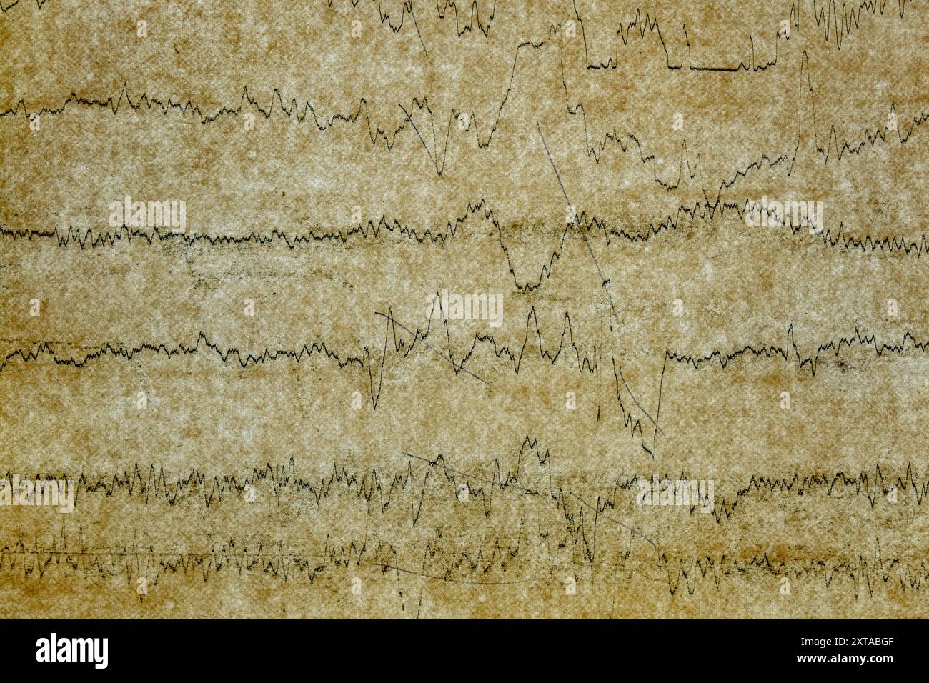 Seismograph Record of an Earthquake on old paper Stock Photo - Alamy