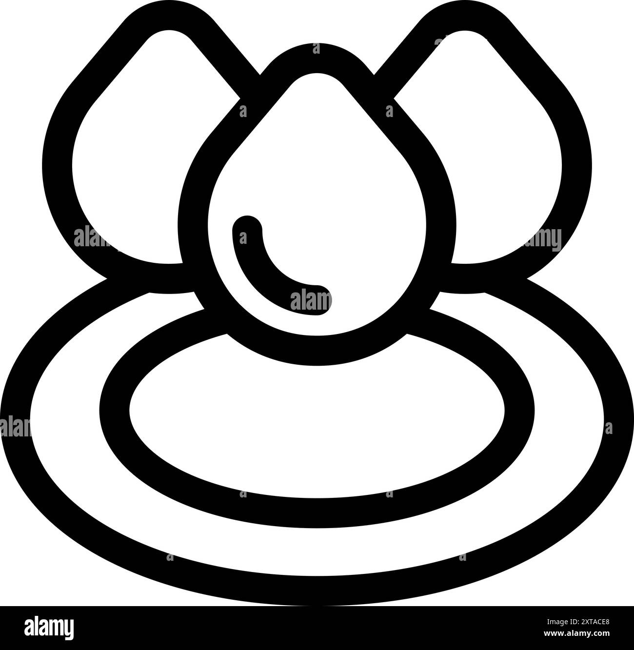 Three water drops impacting liquid surface creating multiple concentric ...