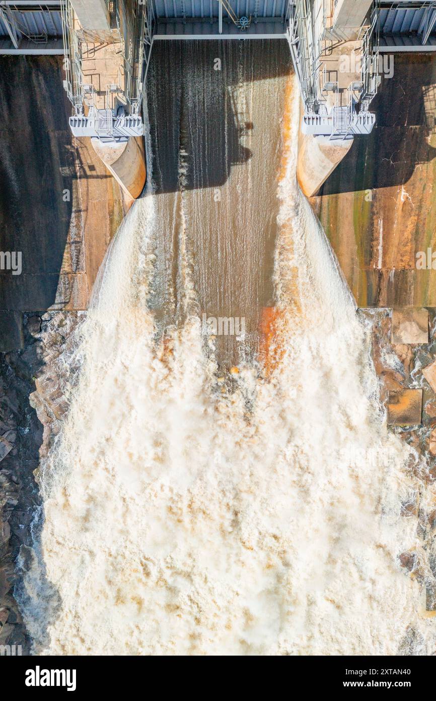 Aerial drone spillway in reservoir hi-res stock photography and images ...