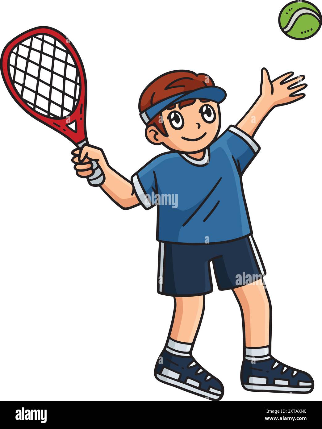 Tennis Player Tossing a Ball Cartoon Clipart Stock Vector Image & Art ...