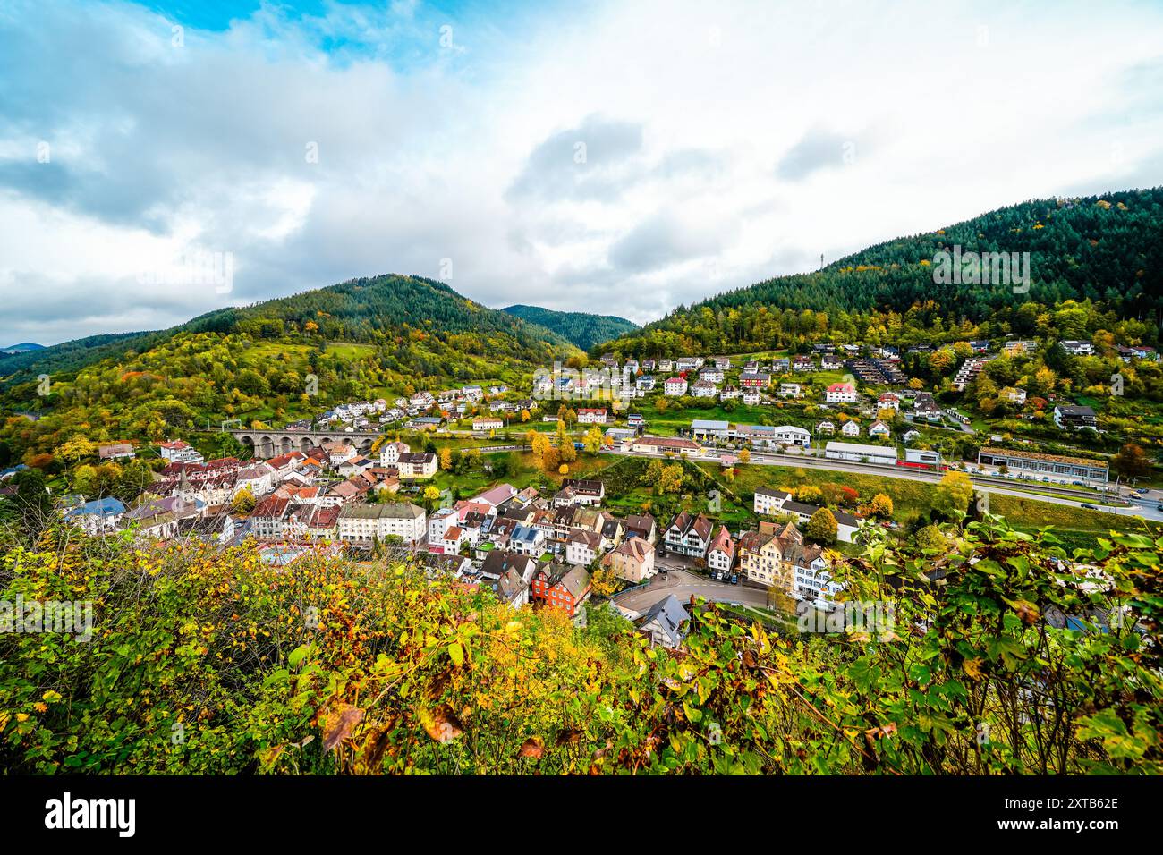 View of the town of Hornberg and the surrounding nature from Hornberg ...