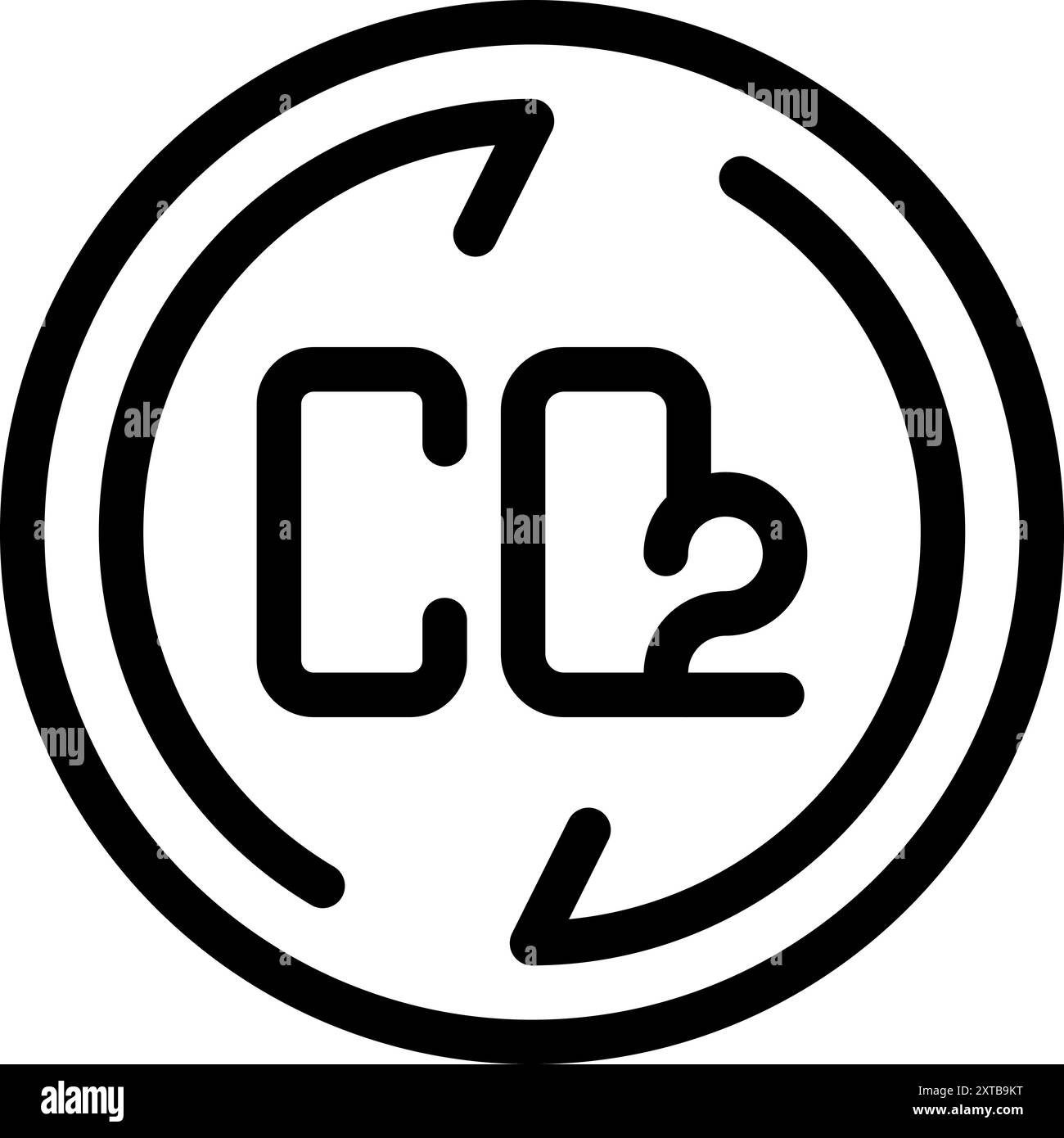 Circular arrow surrounding co2 symbol representing carbon capture and ...