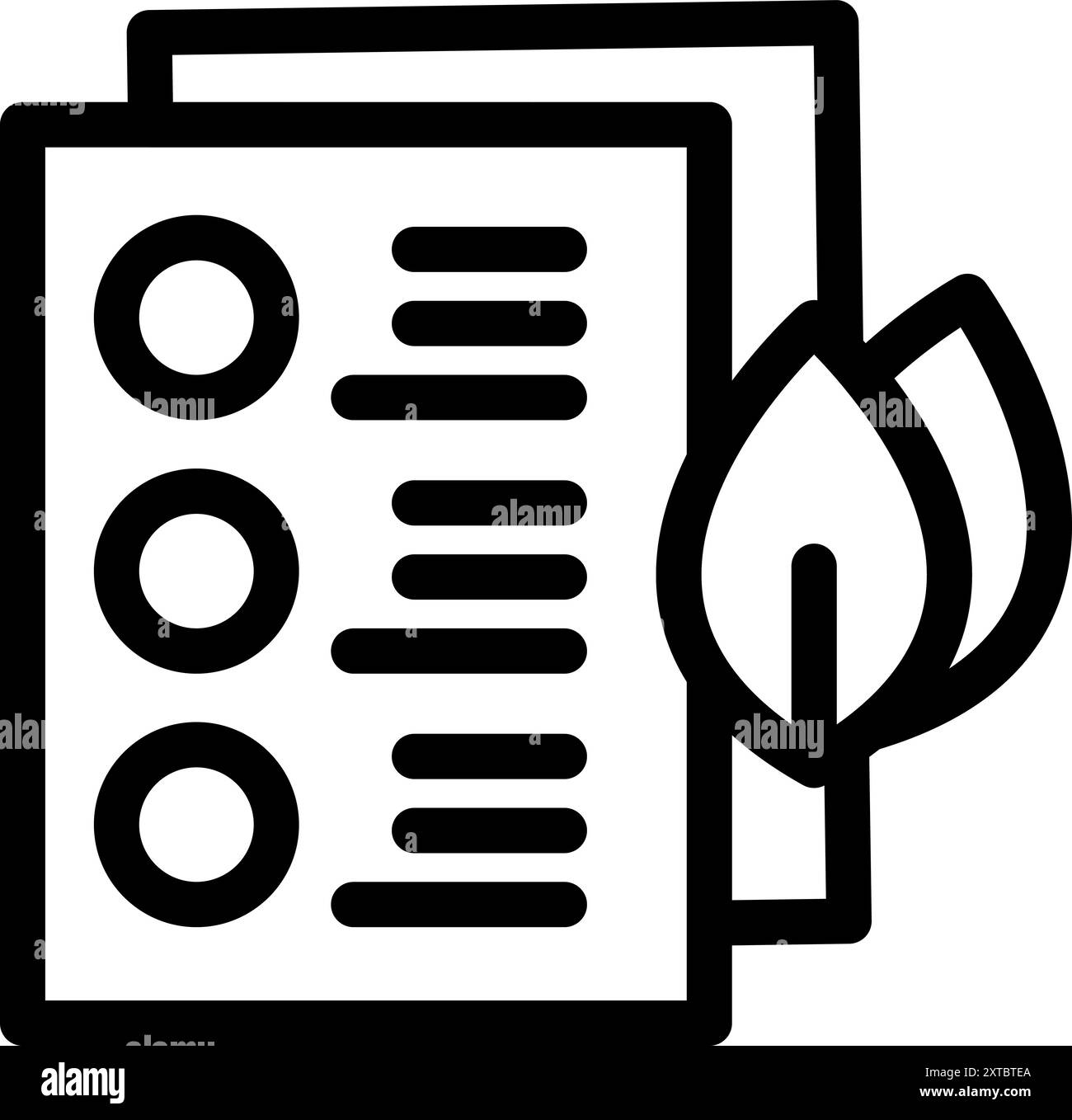 Icon depicting a checklist with leaves, symbolizing a commitment to ...