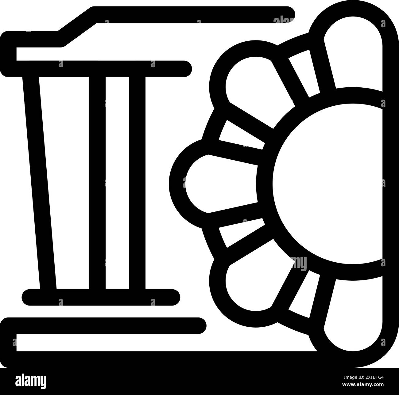Simple line icon illustration representing tourism in greece, featuring ...