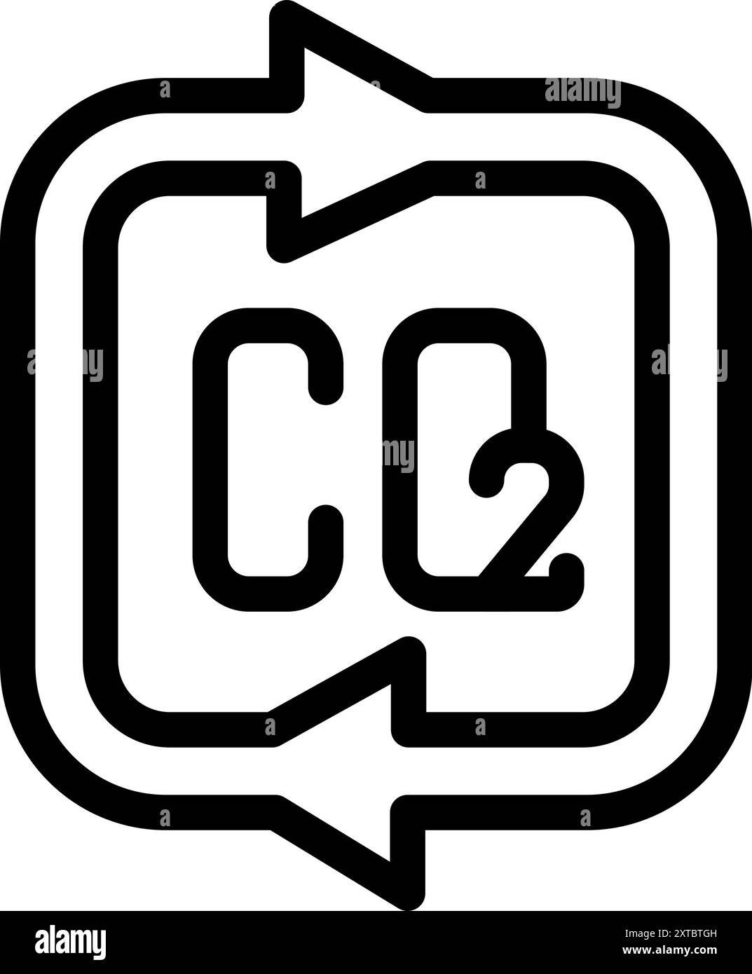 This icon represents the concept of reducing co2 emissions through a circular economy model ...