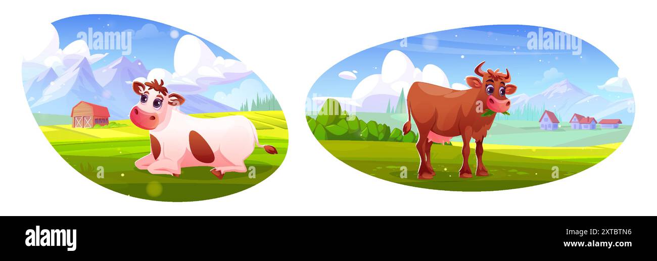 Green mountain pasture on Cut Out Stock Images & Pictures - Alamy