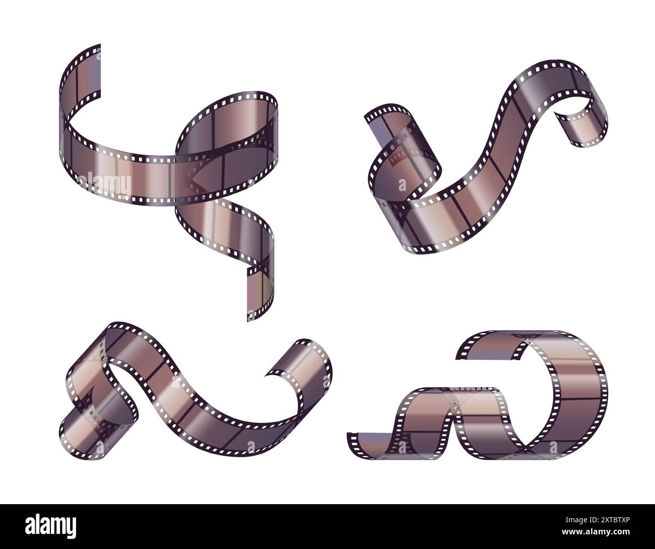 Film and photography tape strip roll isolated on white background ...