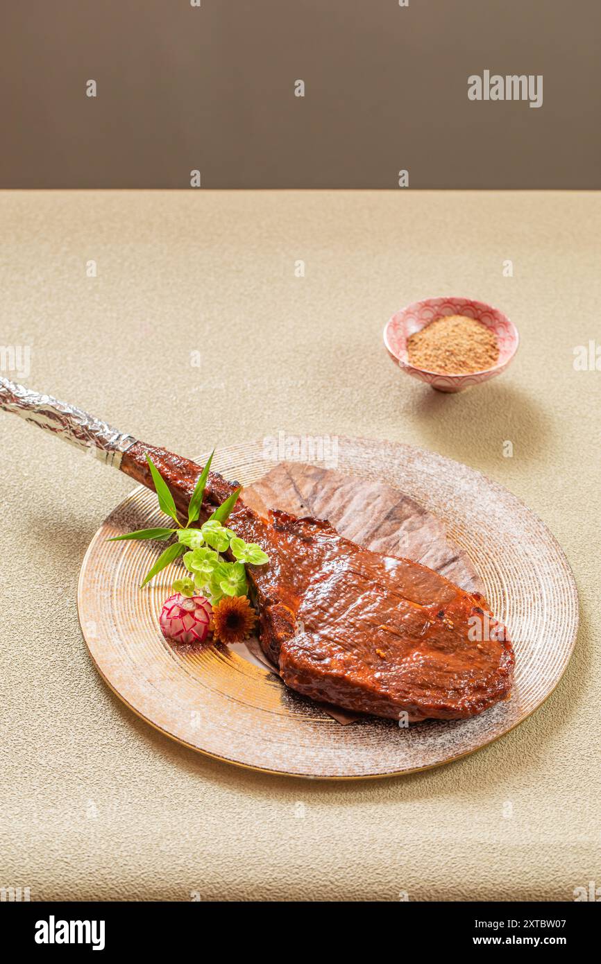 Tomahawk Steak for Japanese bbq or Korea bbq。 Stock Photo - Alamy