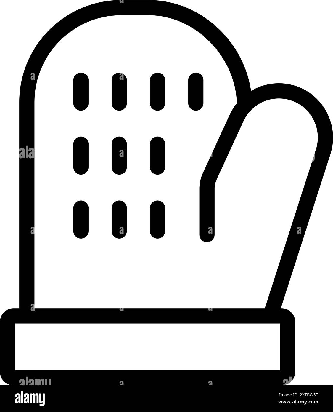 Simple black and white vector icon of a kitchen glove Stock Vector ...