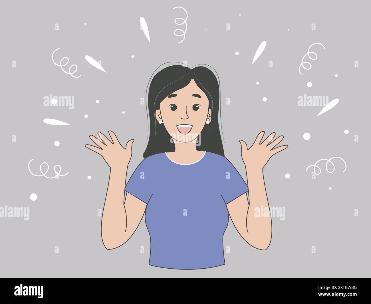 Woman very happy vector graphics Stock Vector Image & Art - Alamy