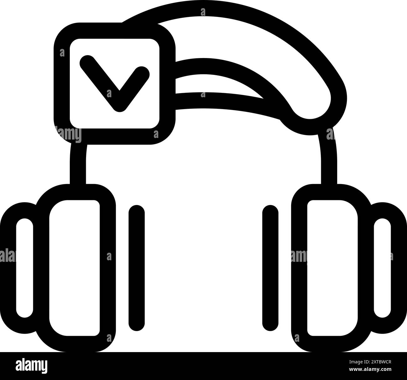 Headphones showing connected status icon, representing wireless audio ...