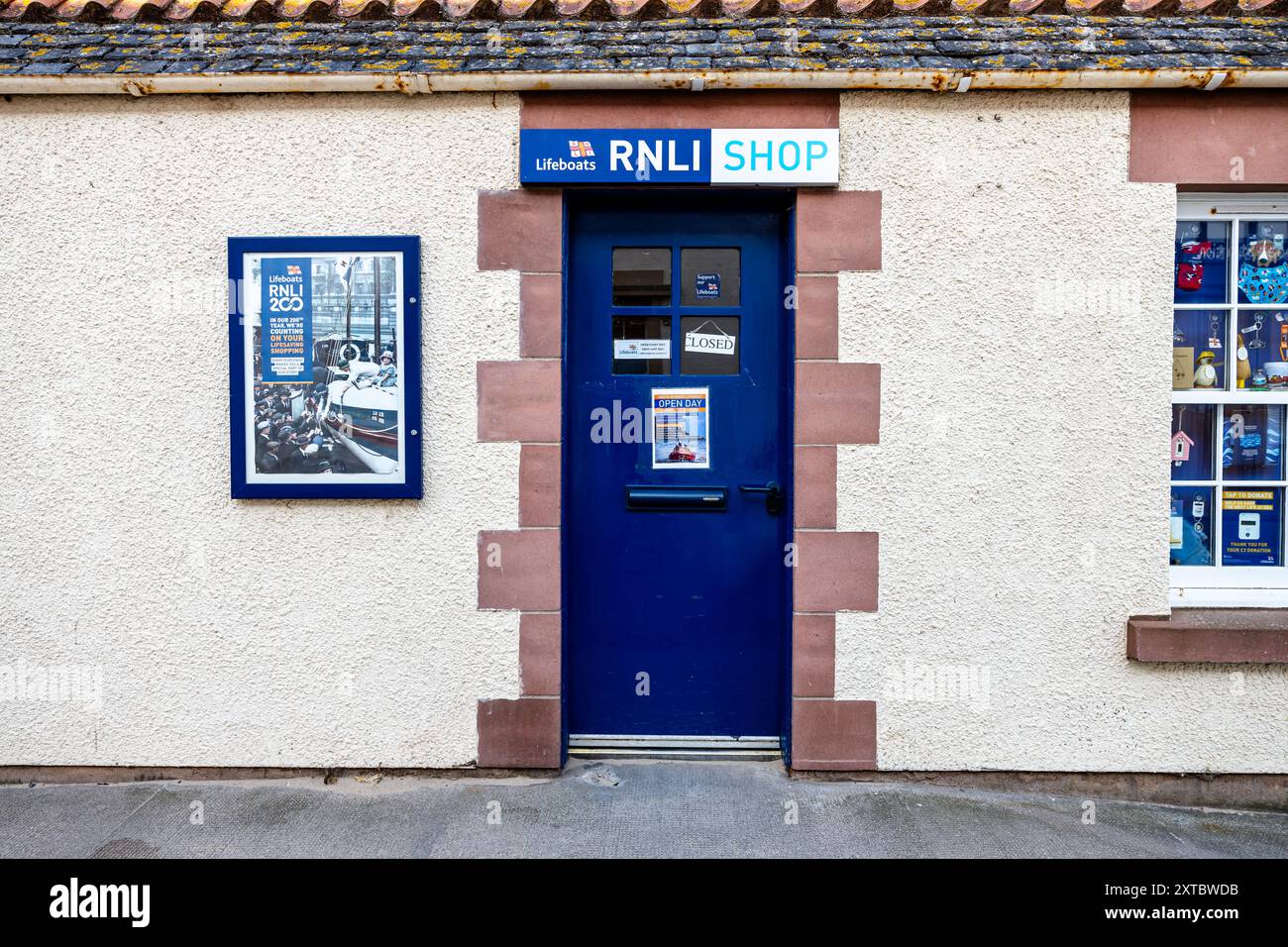 Entrance to the RNLI lifeboats shop at North Berwick. The store has a ...