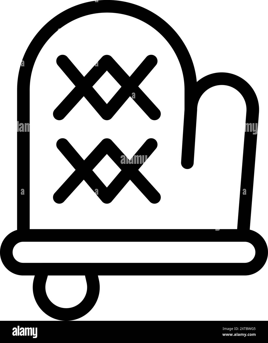 Simple black and white line art of a kitchen glove, perfect for ...
