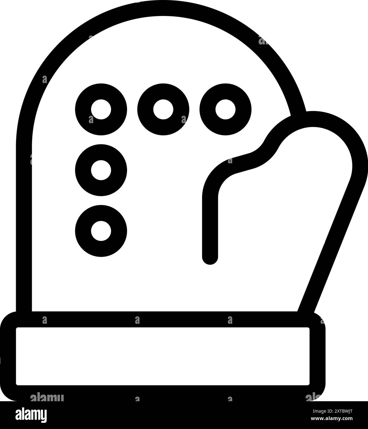 Simple line drawing icon of a kitchen glove for handling hot dishes ...