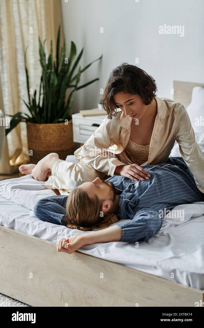 Woman touches chest gentle smile hi-res stock photography and images ...