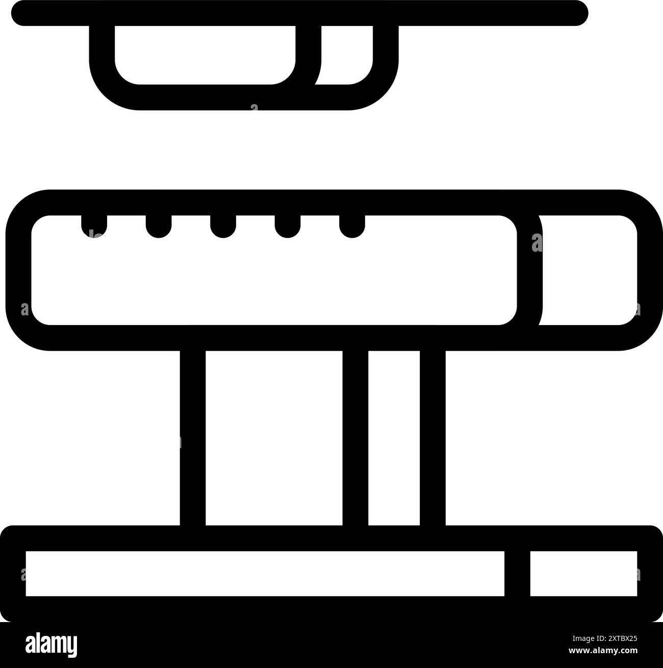 Simple icon representing uneven bars and balance beam, two apparatus ...