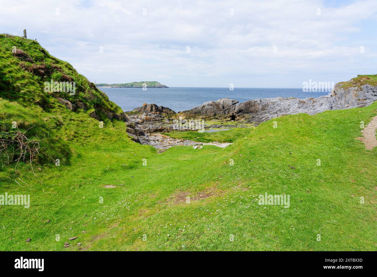 In an abandoned former limestone quarry on the rocky shores of Cameas ...