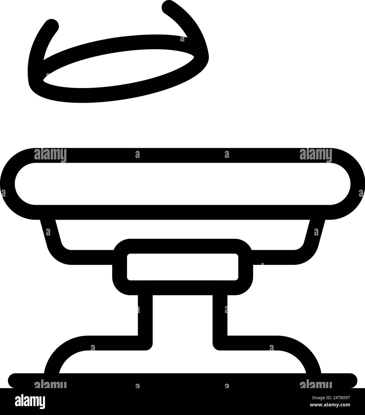 Medical lamp is shining over an operating table, representing surgery ...