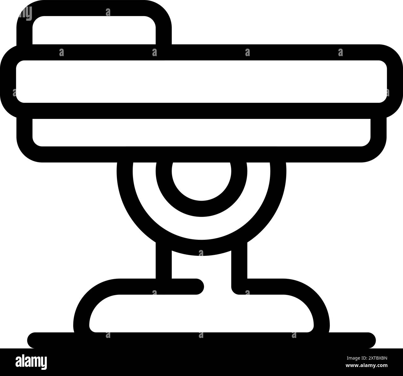 Line icon of an operating table, representing medical equipment and ...