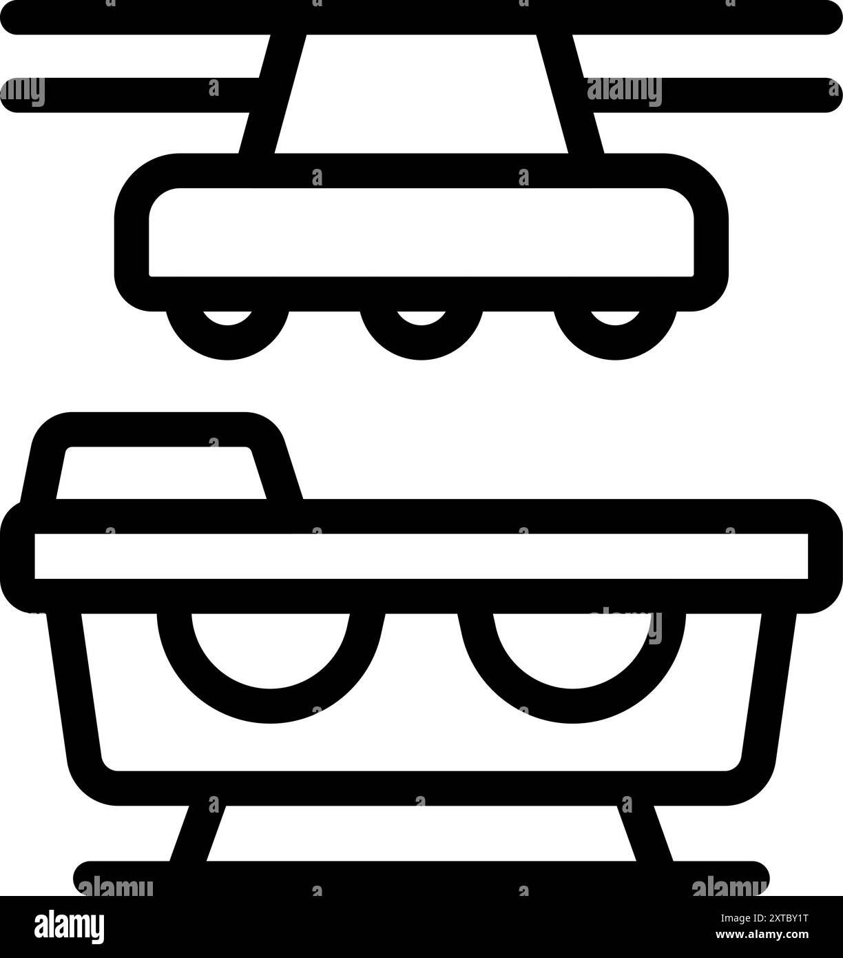 Line icon of a car getting charged, symbolizing electric vehicle ...