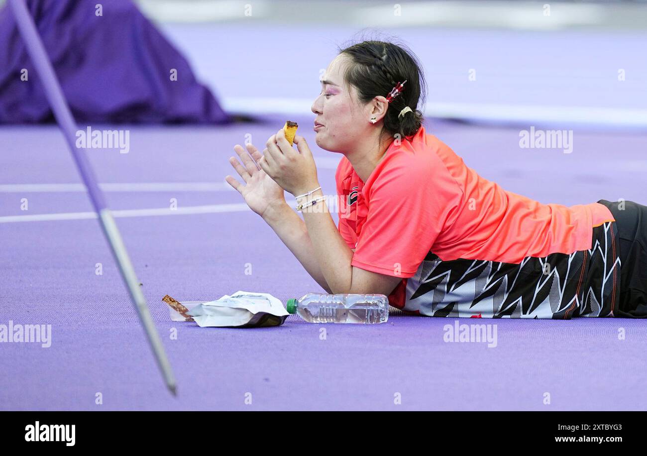 Japan's Haruka Kitaguchi eats a slice of Castella Japanese sponge cake ...