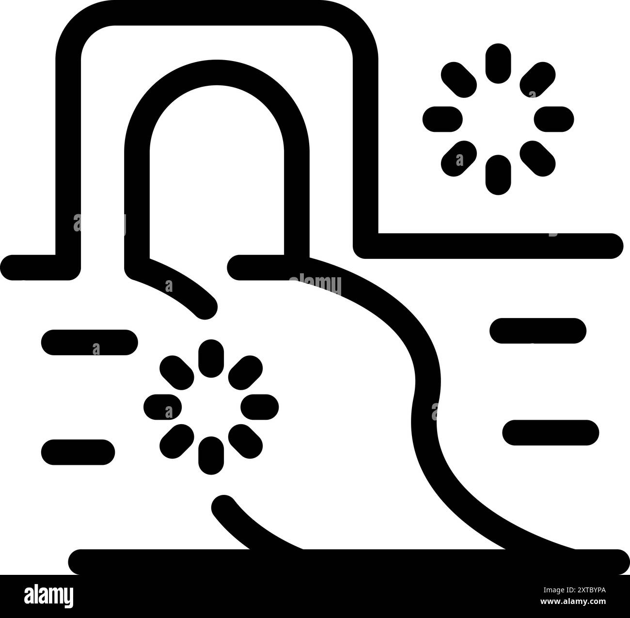 Line art icon of urban development representing a city undergoing ...