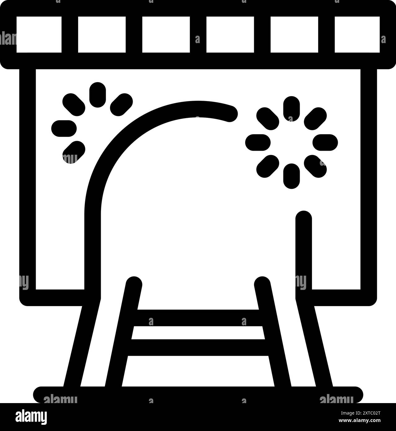 Simple vector of a tunnel entrance for railway transportation with ...