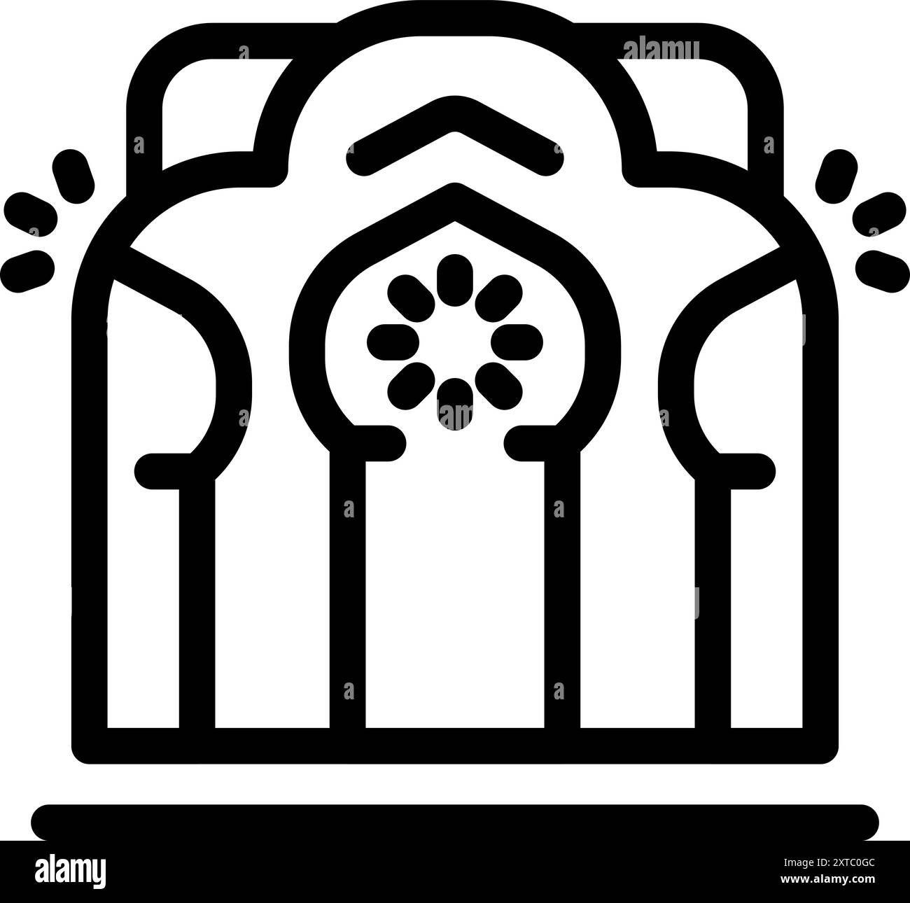 Arabic architecture building with domes and arches showing islamic ...