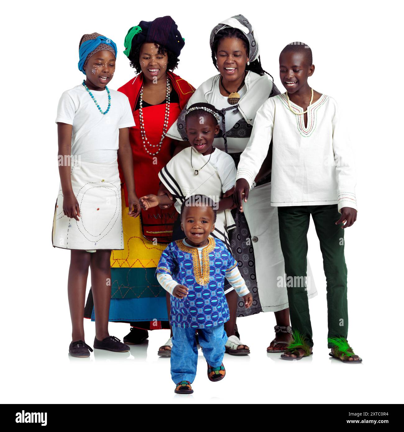 African family, fashion and portrait in studio for heritage, proud ...