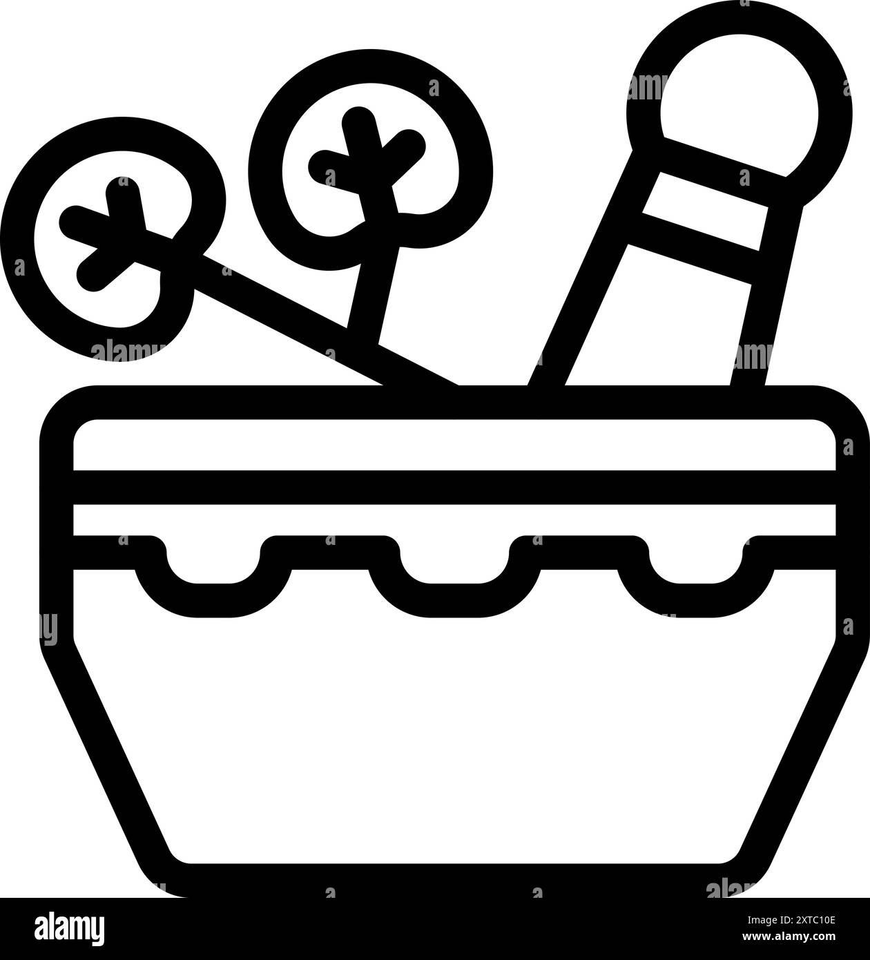 Line drawing of a mortar and pestle with leaves, depicting herbal ...