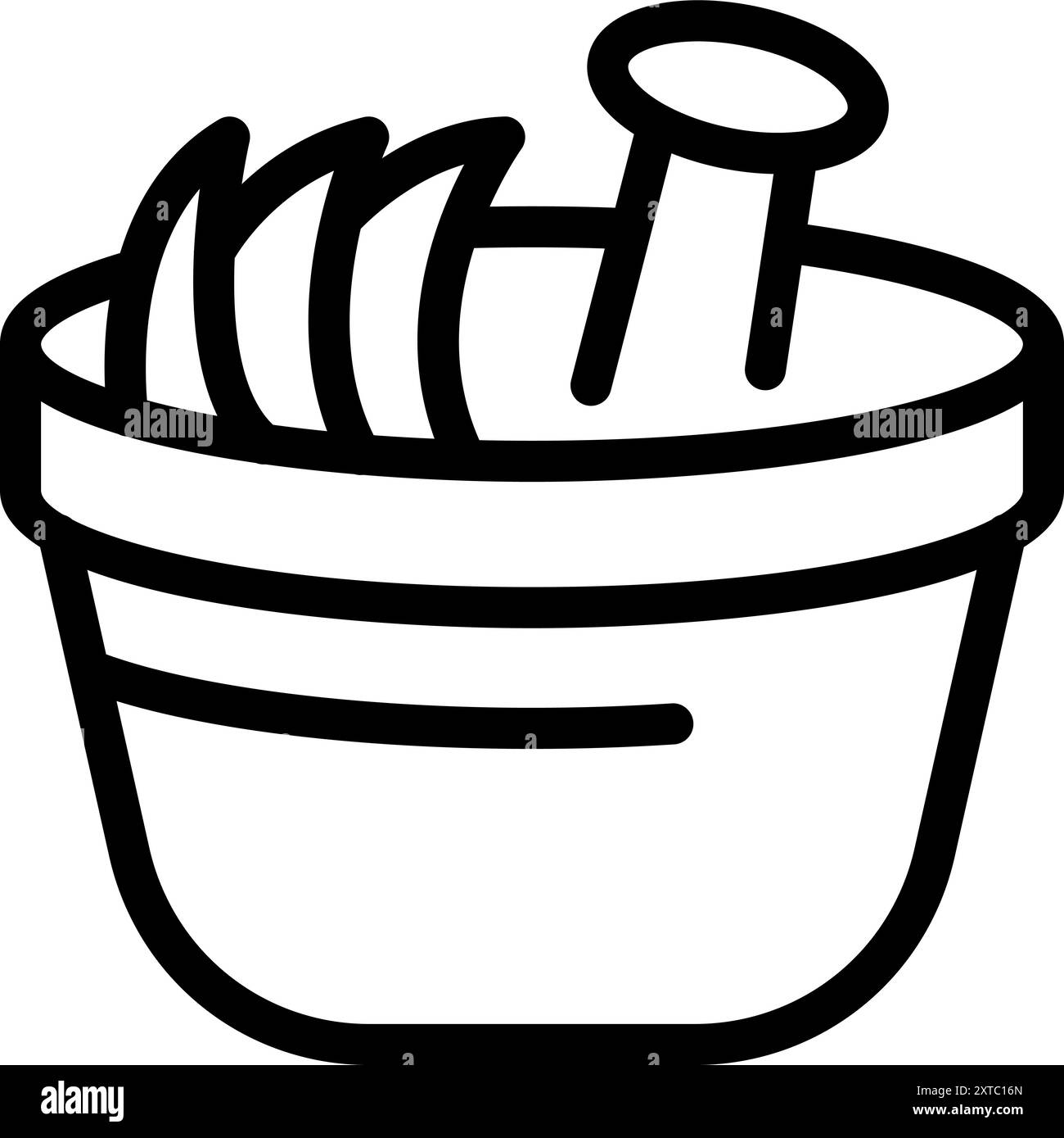 Black outline vector icon of a young tree sapling being planted Stock ...