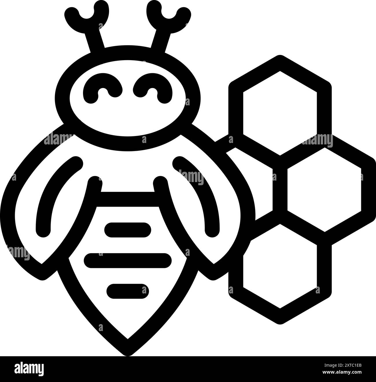 Simple icon of a bee next to a honeycomb, evoking the world of ...