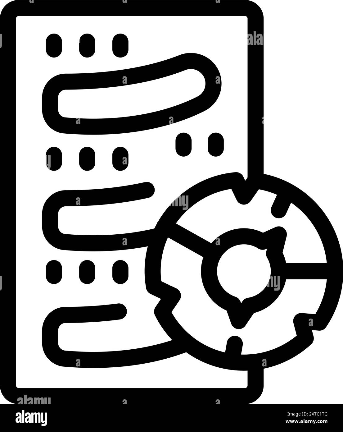 Software development process with code optimization gear icon, simple ...