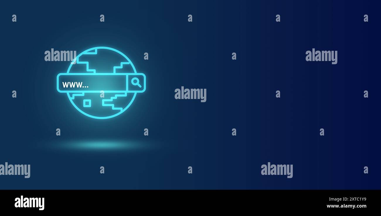 Technology Abstract Background Of World Wide Web Concept Globe Icon Set