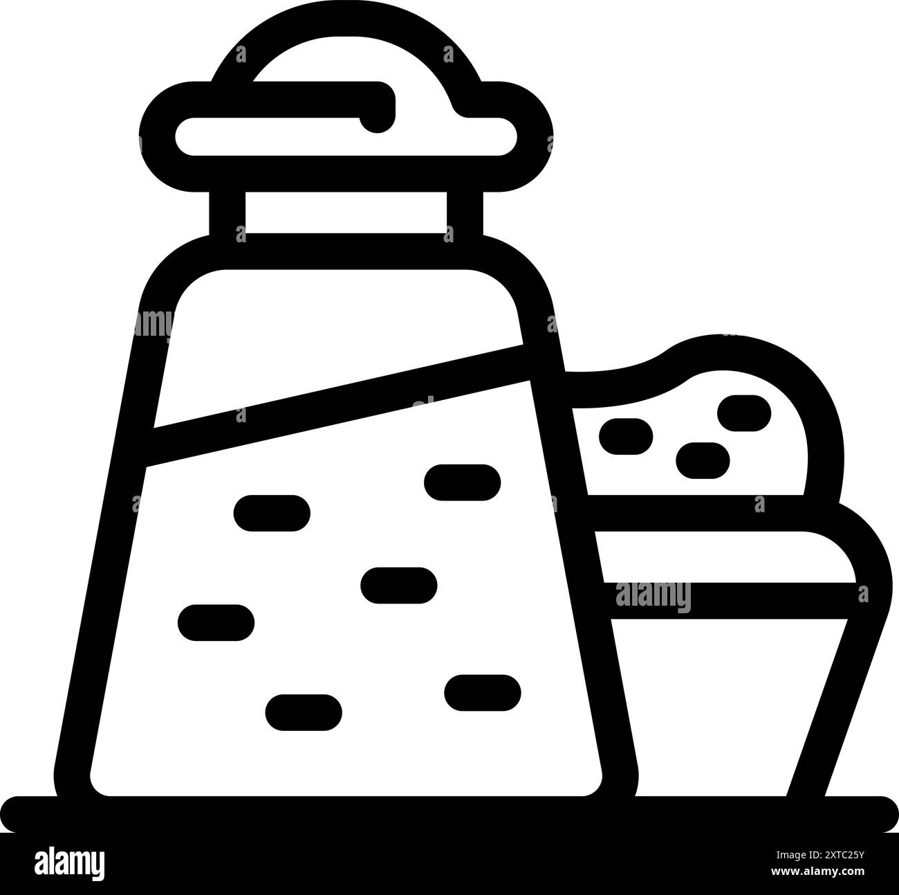 Line drawing of salt and pepper shakers dispensing seasoning, great for ...