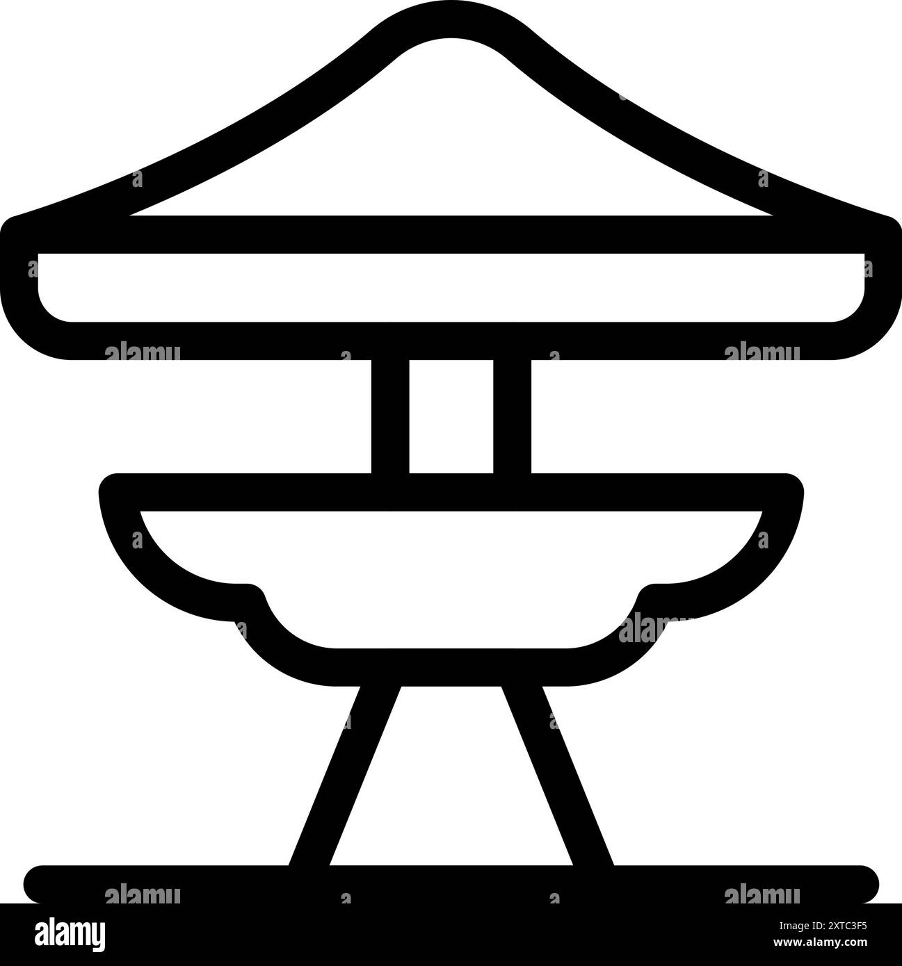 Line art icon of a carousel attraction with a round platform Stock ...