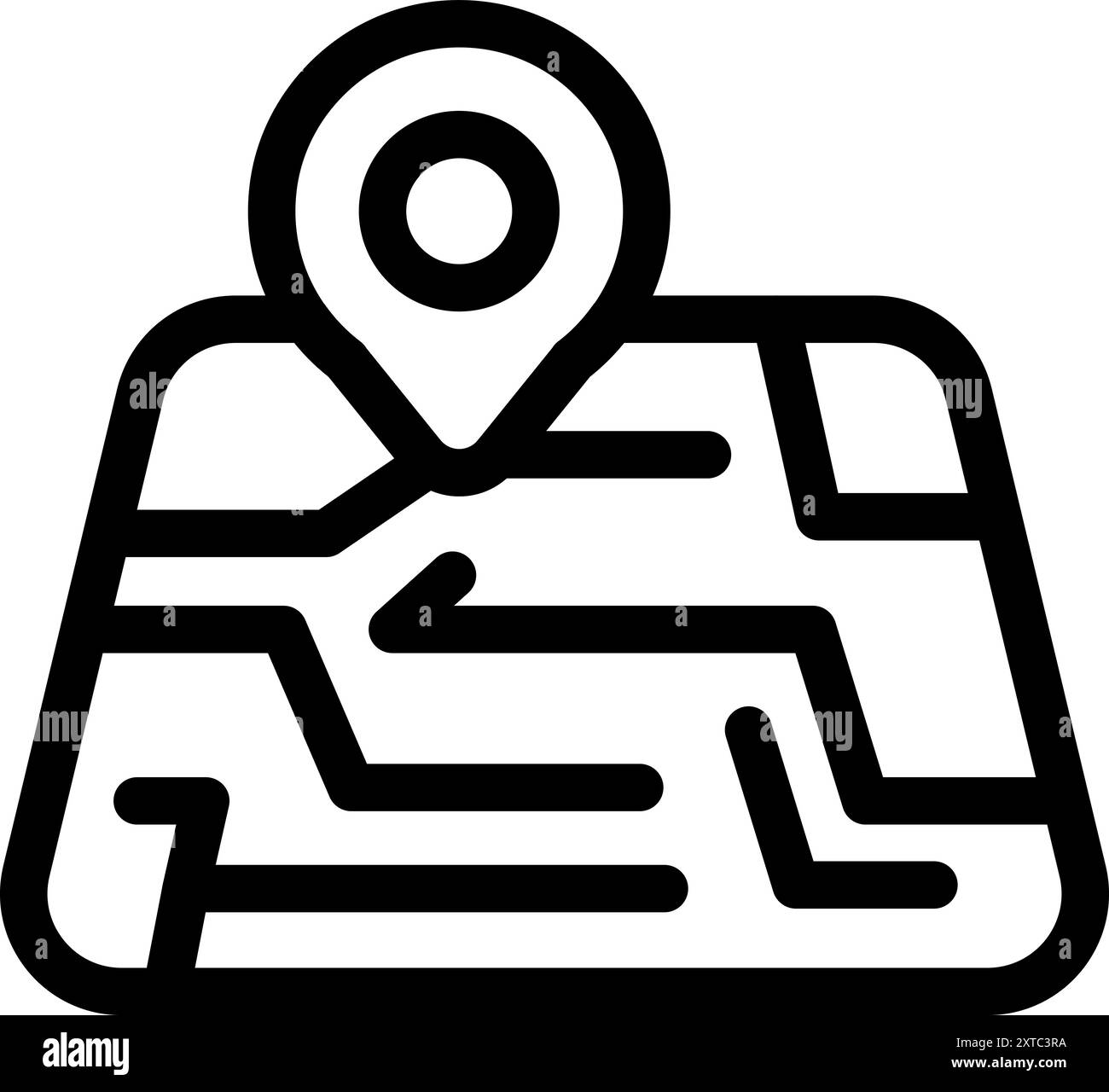 Location pin is sitting on top of a city map showing the destination ...