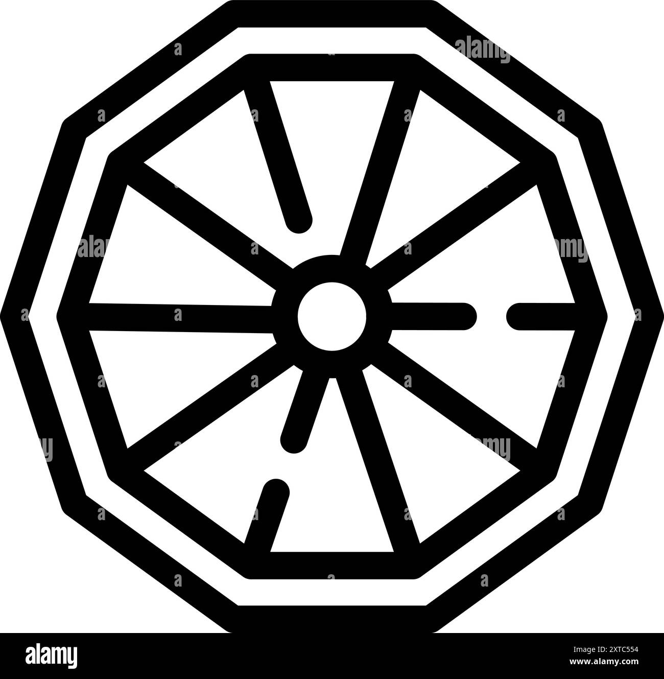 Octagon with eight sides and eight angles representing a geometric ...